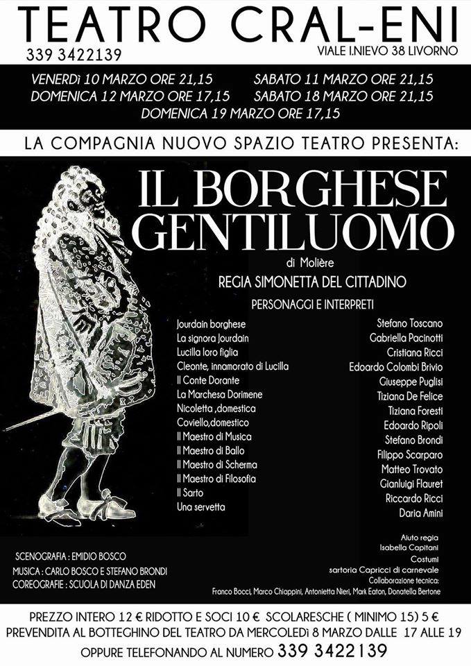 "Il Borghese Gentiluomo" di Moliere al Cral Eni - QuiLivorno.it