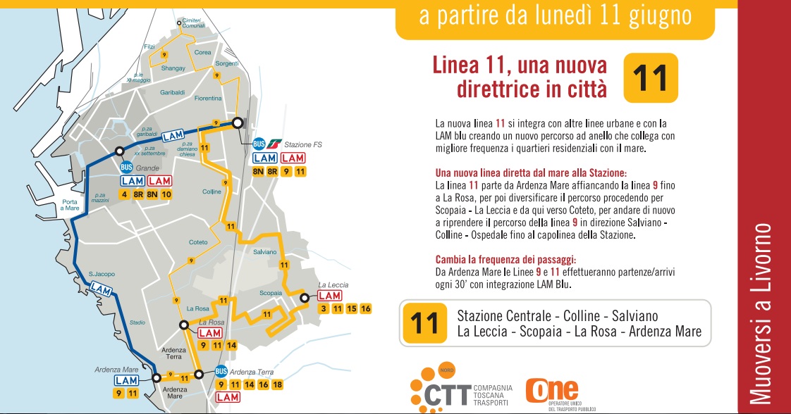 Bus, ecco la nuova linea 11: il percorso - QuiLivorno.it